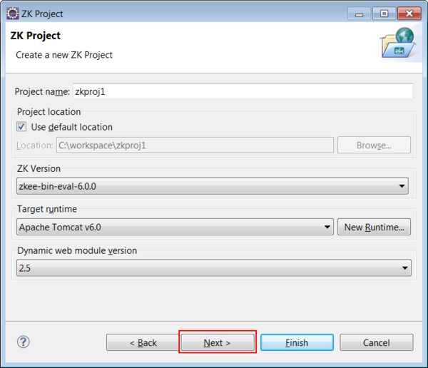 ZK Studio Essentials/Features of ZK Studio/New ZK Project - Documentation