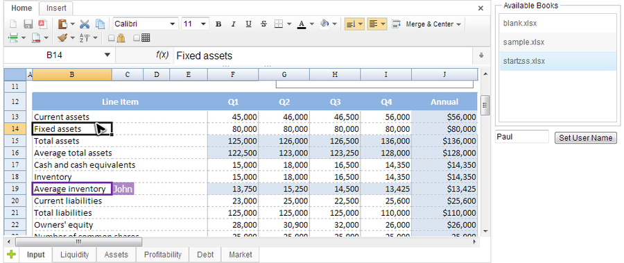ZK Spreadsheet Essentials/Working with Spreadsheet/Advanced/Collaboration Edit - Documentation